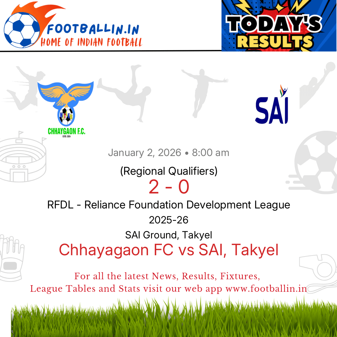 Chhayagaon FC 2–0 SAI, Takyel | Results, Fixtures, Stats and News from ...