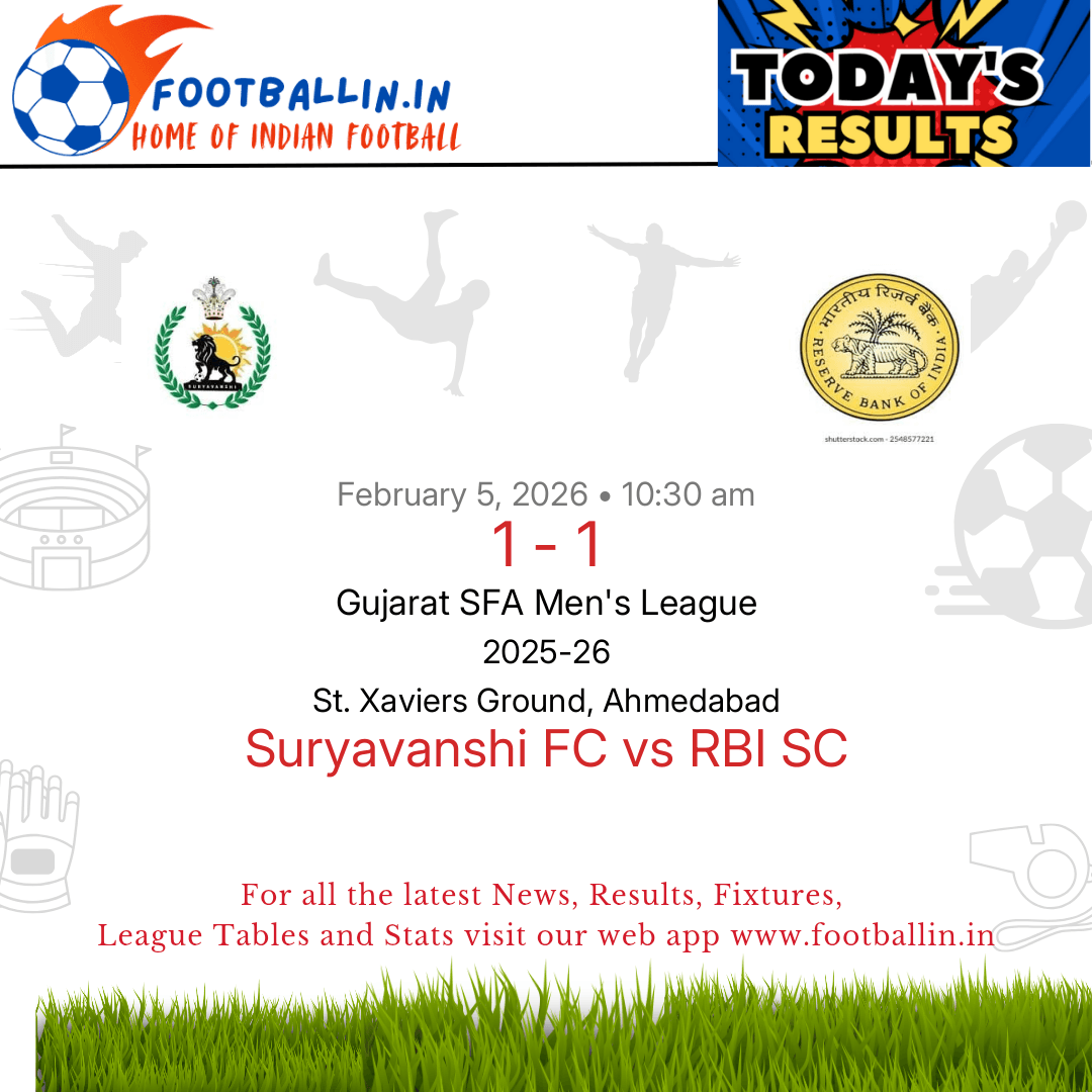 😲 Jignesh Parmar rescues RBI SC with late draw! | Results, Fixtures ...
