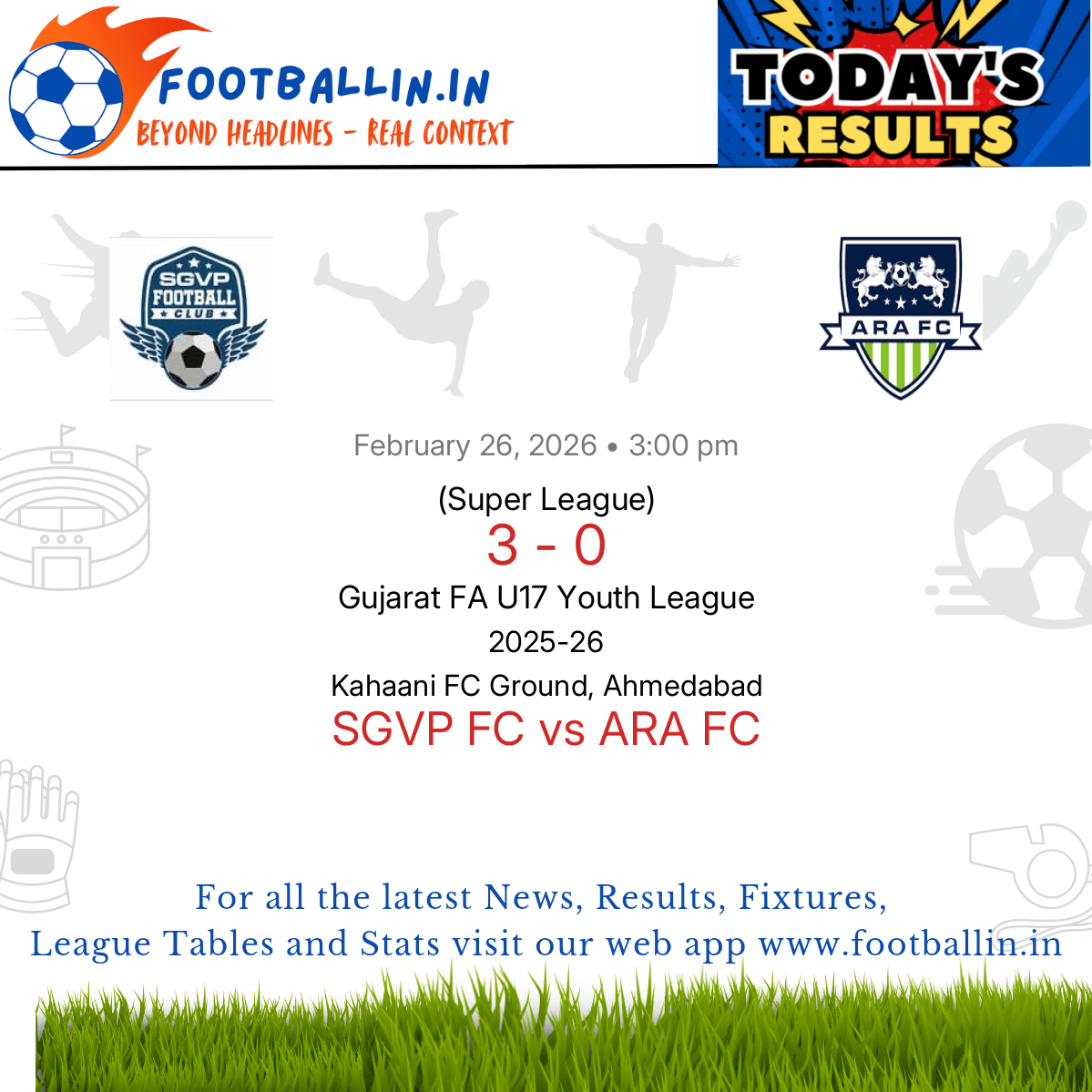 🏆 SGVP FC cruises past ARA FC 3-0 | Results, Fixtures, Stats and News ...