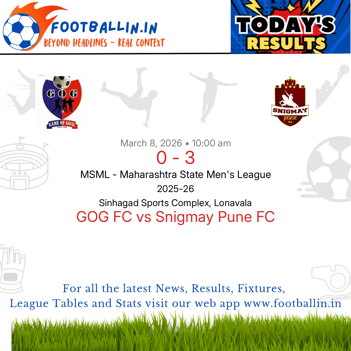 🔥 Amol Wadekar nets twice as Snigmay Pune FC cruise past GOG FC ...